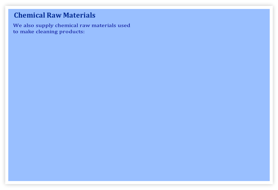 Raw Materials Raw Materials